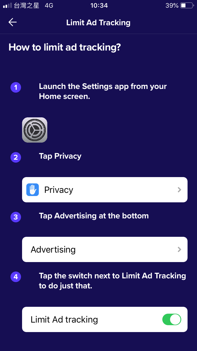 找不到Limit Ad Tracking 這個鍵 - Apple 社区