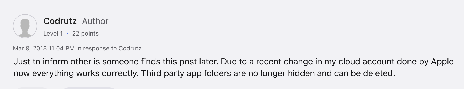 关于 iCloud 云盘文件夹无法删除严重影响… - Apple 社区