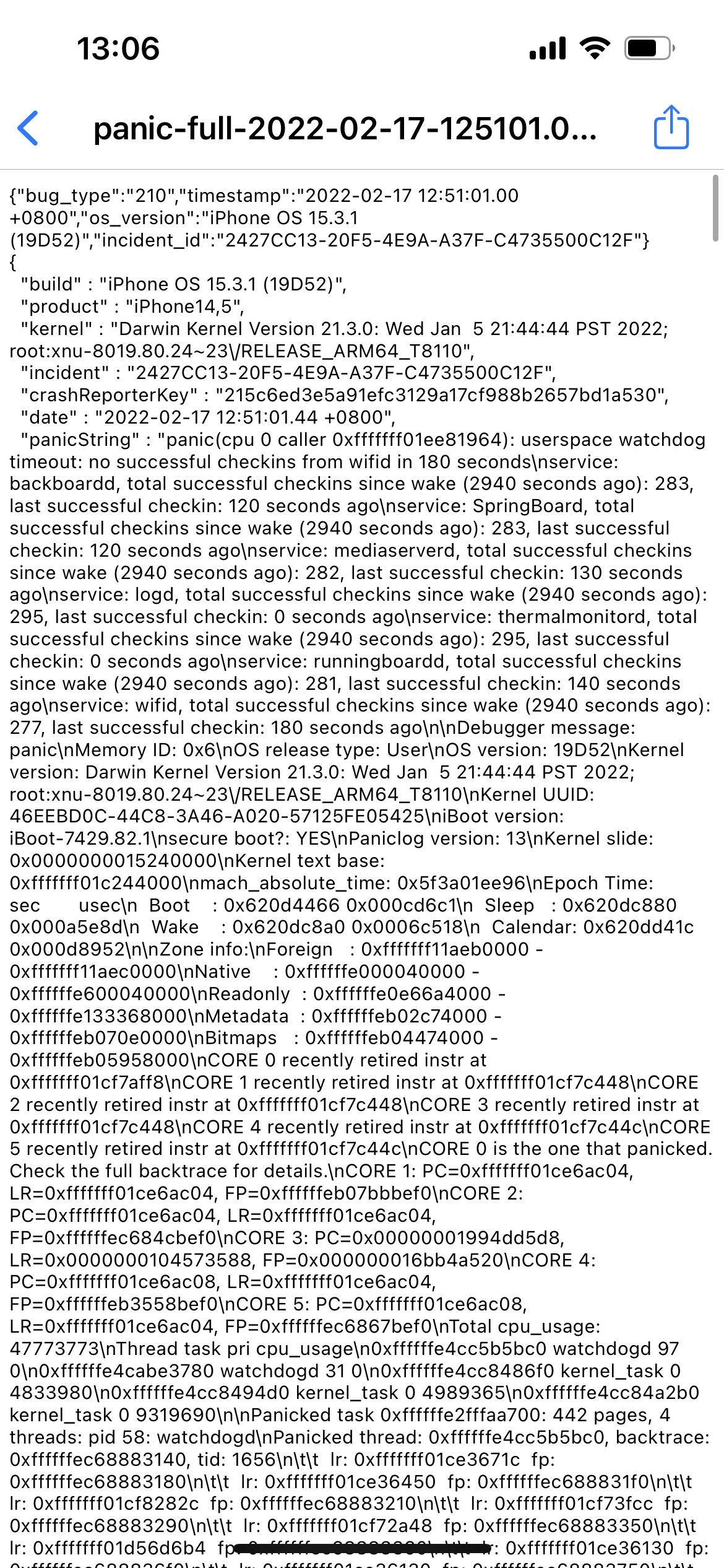 哔哩哔哩直播导致panic full重启 - Apple 社区